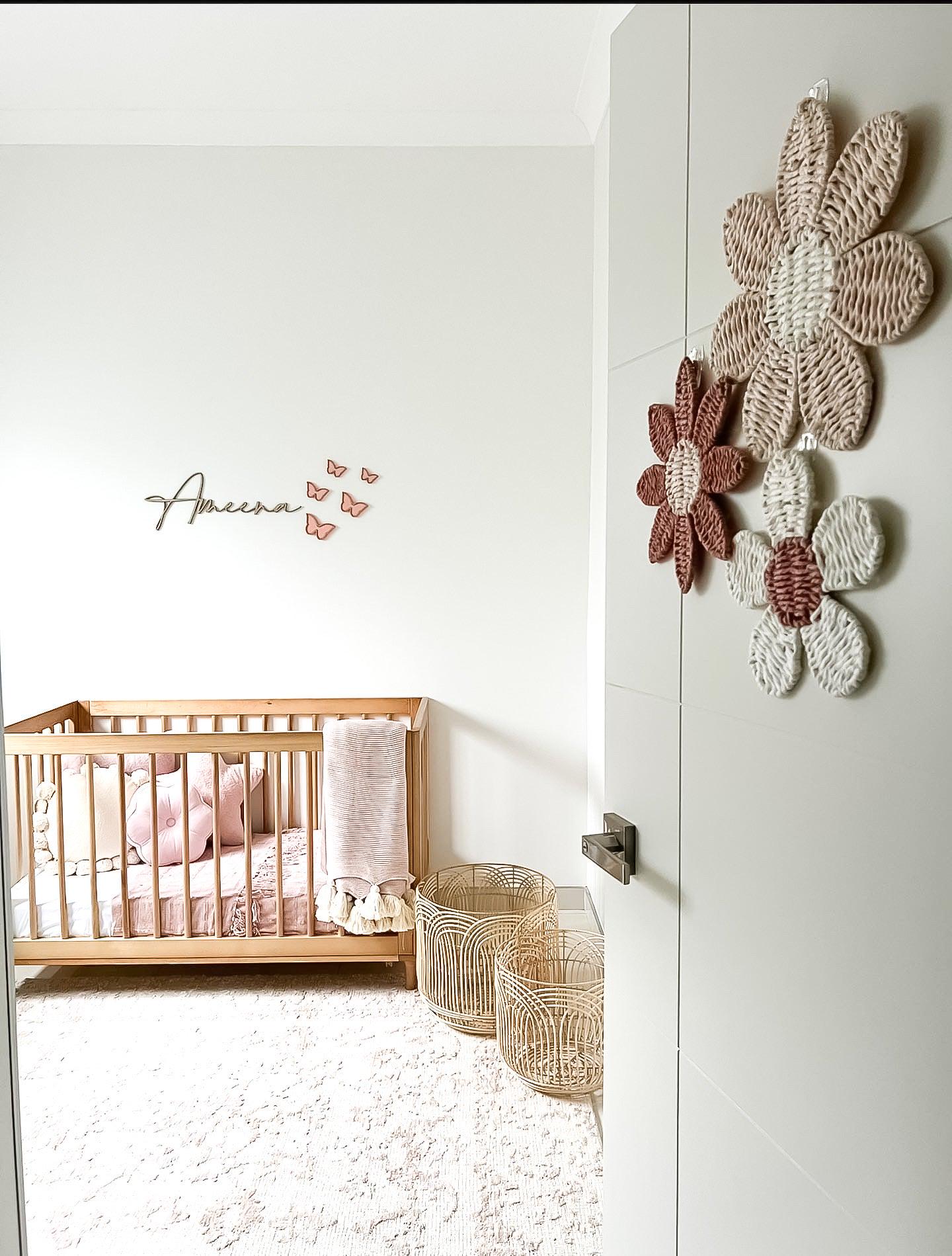 Bamboo kids wall mount names with layered butterflies – Pretty Pieces ...