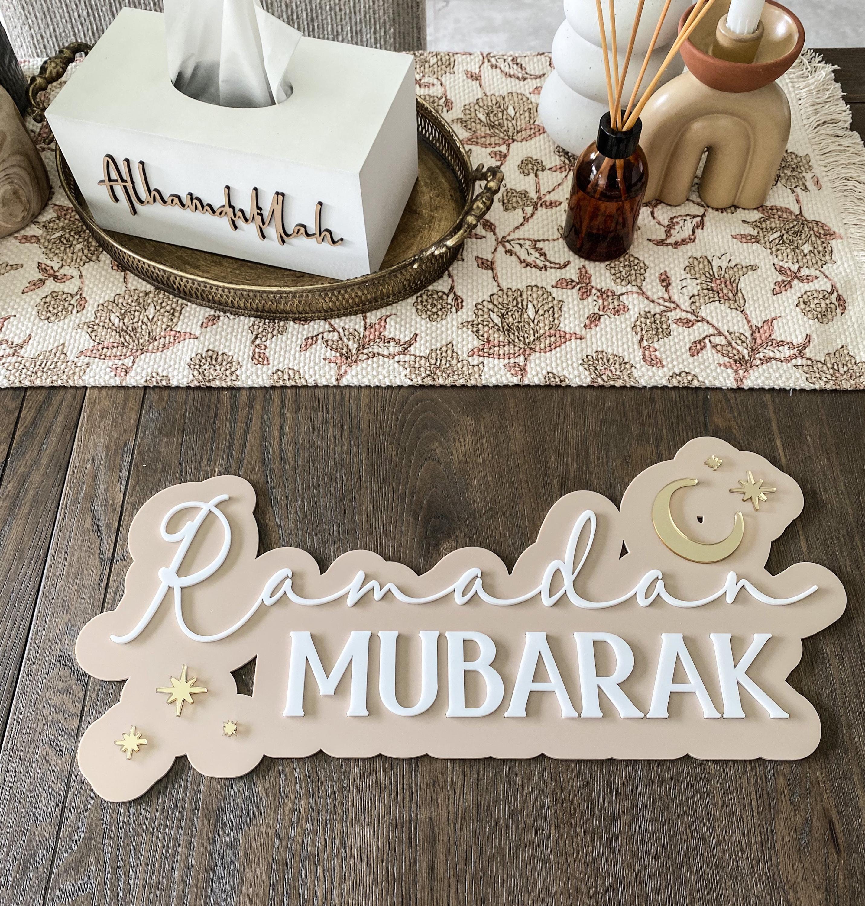Ramadan Mubarak with moon and stars layered wall art – Pretty Pieces by ...